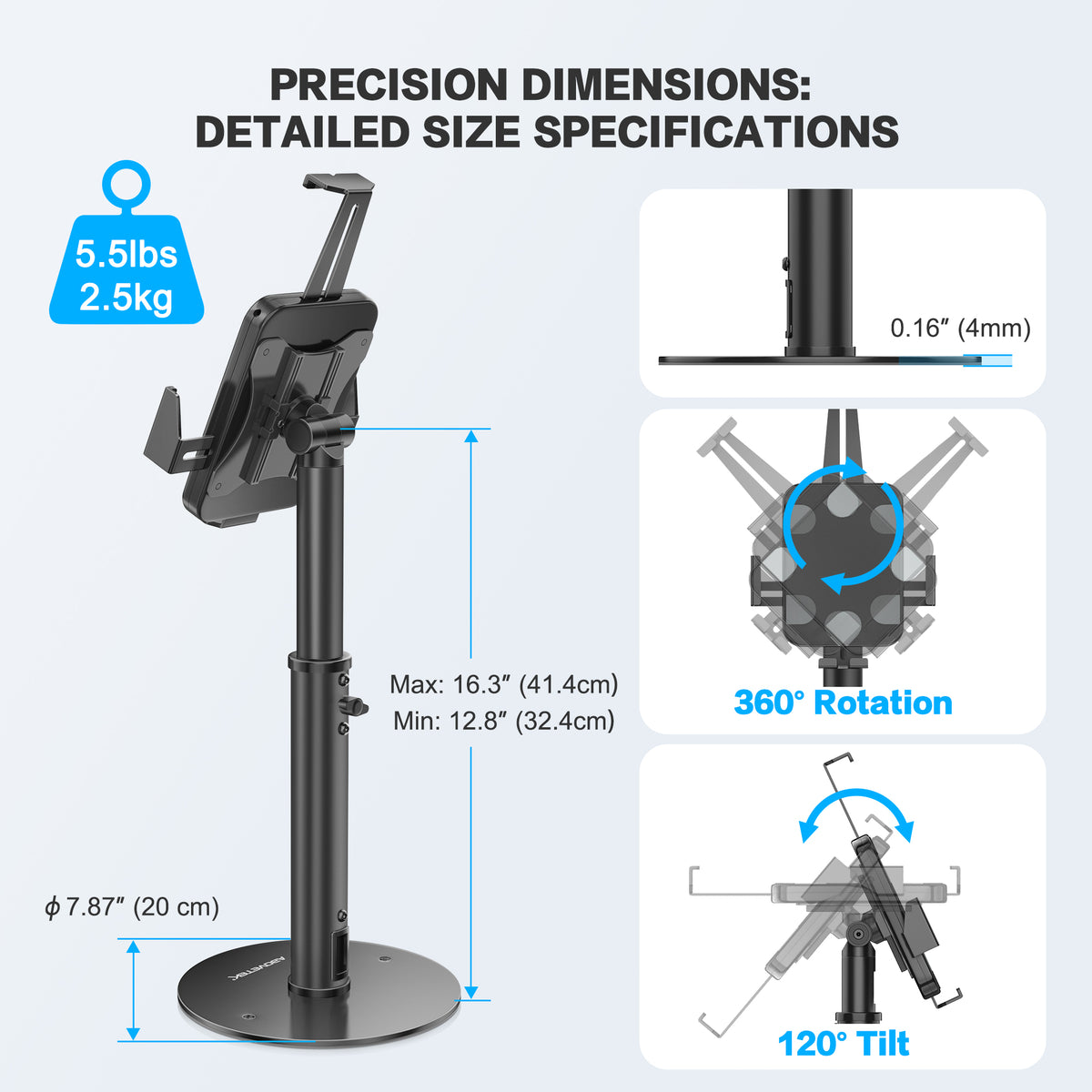 Anti-Theft Tablet Countertop Kiosk POS Stand (TH-338) – AboveTEK.com