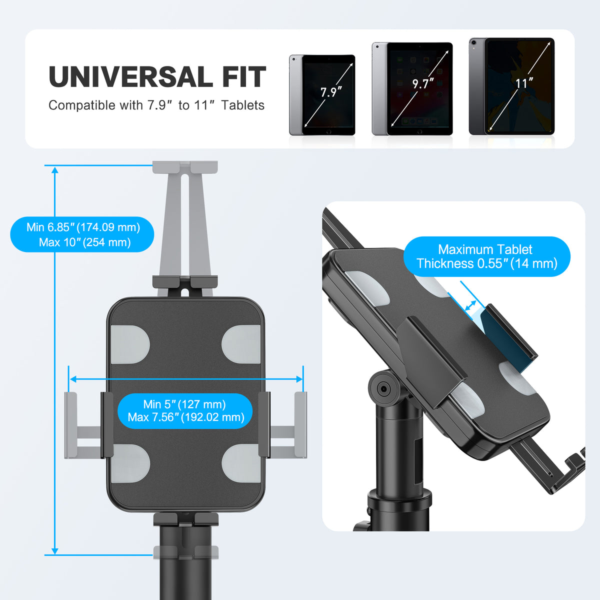 AboveTEK Anti-Theft Tablet Kiosk Floor Stand for 7.9"-11" Device (TH-6 ...