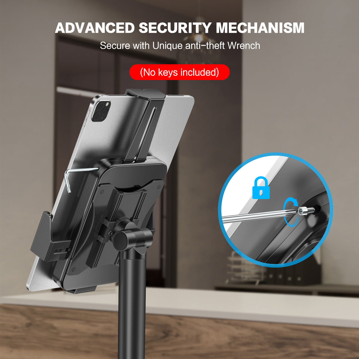 AboveTEK Anti-Theft Tablet Kiosk Floor Stand for 7.9"-11" Device (TH-6 ...